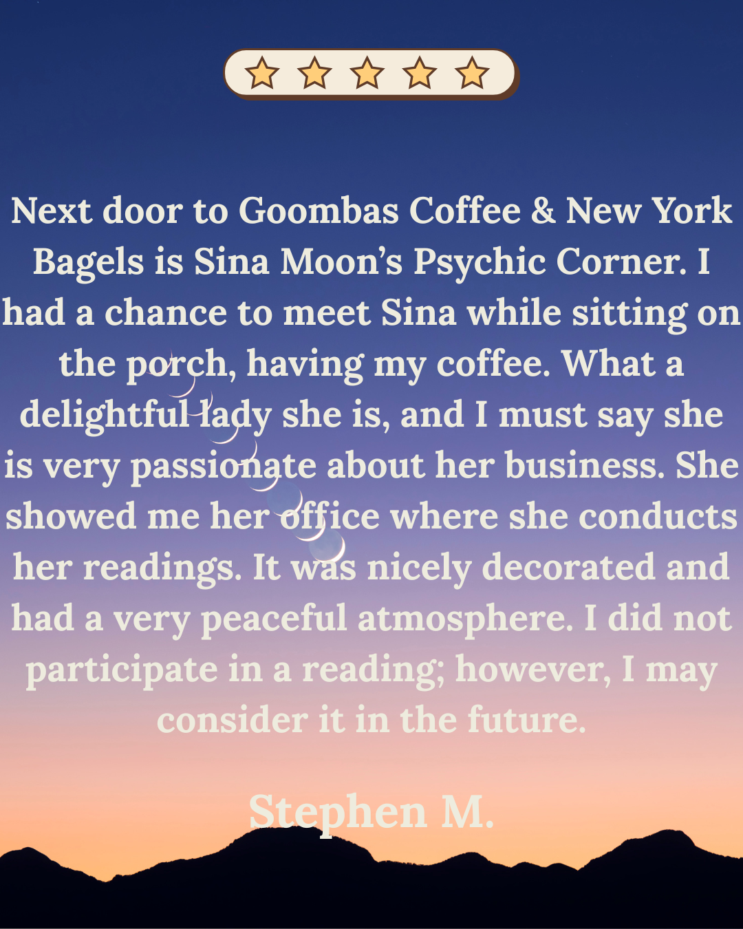 Sina Moon – CARD READINGS, ASTROLOGY, HYPNOSIS and PAST LIFE REGRESSIONS